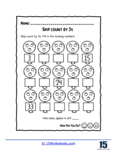 Skip Counting By 3s Worksheets | Number Fluency - 15 Worksheets.com