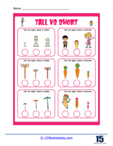 Tall vs. Short Worksheets | Height Comparison - 15 Worksheets.com