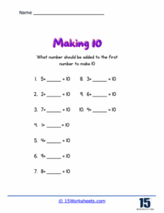 Making 10 Worksheets | Numeracy Skills - 15 Worksheets.com