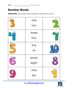 Numbers in Words Worksheets | Numeracy Skills - 15 Worksheets.com