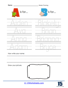 Name Tracing Worksheets - 15 Worksheets.com