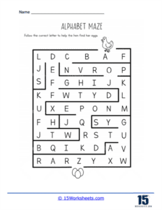 Alphabet Mazes Worksheets - 15 Worksheets.com