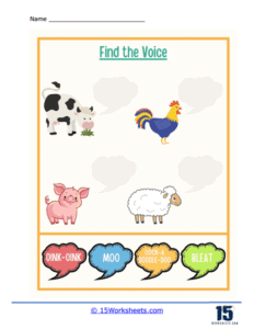 Animal Sounds Worksheets | Vocal Cues Activities - 15 Worksheets.com