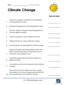 Climate Change Worksheets - 15 Worksheets.com