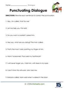 Dialogue Worksheets - 15 Worksheets.com