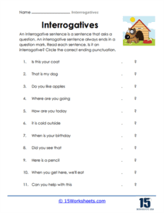 Interrogatives Worksheets | Question Word Practice - 15 Worksheets.com