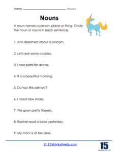 Nouns Worksheets | Parts of Speech - 15 Worksheets.com
