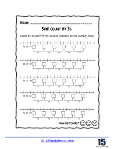 Skip Counting By 3s Worksheets | Number Fluency - 15 Worksheets.com