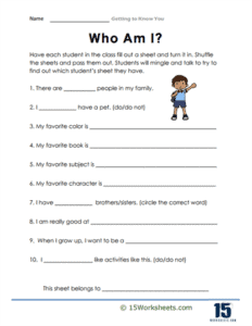 Getting to Know You Worksheets | Icebreakers Activities - 15 Worksheets.com