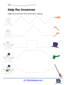 Snowman Worksheets | Literacy Activities - 15 Worksheets.com