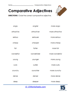 Comparative Adjectives Worksheets | Adding Clarity - 15 Worksheets.com