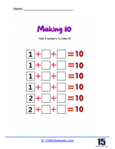 Making 10 Worksheets | Numeracy Skills - 15 Worksheets.com