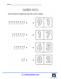 Matching Numbers Worksheets | Integers and Numeracy - 15 Worksheets.com