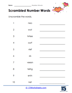 Numbers in Words Worksheets | Numeracy Skills - 15 Worksheets.com
