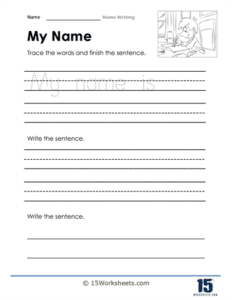 Name Writing Worksheets | Tracing & Print Skills - 15 Worksheets.com