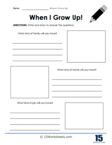 When I Grow Up Worksheets | Kindergarten - 15 Worksheets.com
