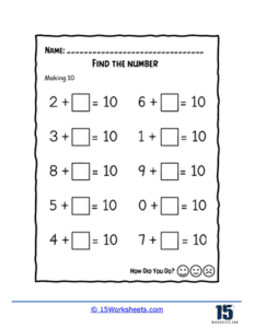 Missing Number Single Digit Addition Worksheets - 15 Worksheets.com