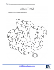 Alphabet Mazes Worksheets - 15 Worksheets.com