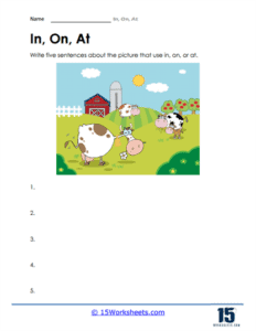In, On, At Worksheets | Prepositional Grammar - 15 Worksheets.com