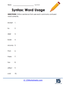 Syntax Worksheets | Building Clear & Fluent Sentences - 15 Worksheets.com
