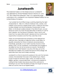 Juneteenth Worksheets - 15 Worksheets.com