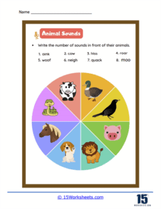 Animal Sounds Worksheets | Vocal Cues Activities - 15 Worksheets.com