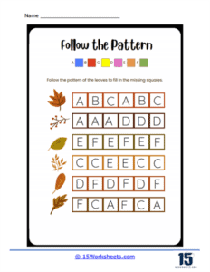 Copying Patterns Worksheets | Visual Exercises - 15 Worksheets.com