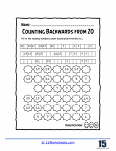 Counting Backwards Worksheets | Number Practice - 15 Worksheets.com