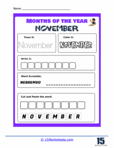 Months of the Year Worksheets - 15 Worksheets.com