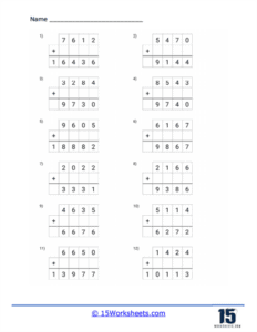 Four Digit Addition Worksheets - 15 Worksheets.com