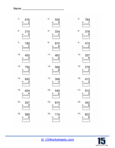 3-digit by 1-digit Division Worksheets - 15 Worksheets.com