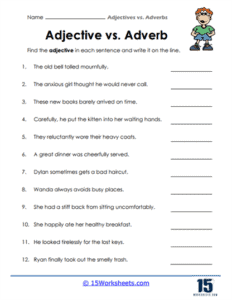 Adjectives vs. Adverbs Worksheets | Practice & Usage - 15 Worksheets.com