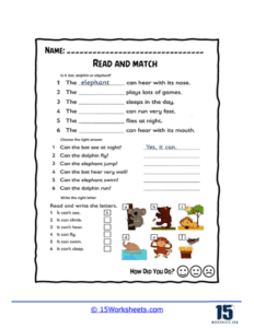 Match Words to Pictures Worksheets | Preschool Skills - 15 Worksheets.com
