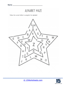 Alphabet Mazes Worksheets - 15 Worksheets.com