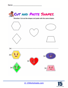 Cut and Paste Shapes Worksheets - 15 Worksheets.com