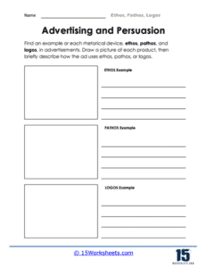 Ethos, Pathos, Logos Worksheets | Persuasion Skills - 15 Worksheets.com
