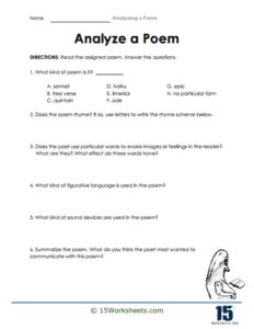 Analyzing a Poem Worksheets - 15 Worksheets.com