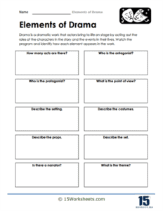 Elements of Drama Worksheets - 15 Worksheets.com