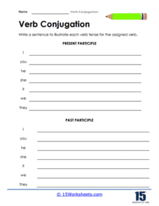 Verb Conjugation Worksheets | by Person, Tense & Mood - 15 Worksheets.com