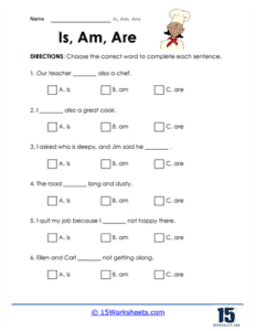 Is, Am, Are Worksheets | Linking & Existence Verbs - 15 Worksheets.com