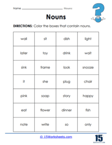 Nouns Worksheets | Parts of Speech - 15 Worksheets.com