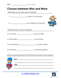 Was and Were Worksheets - 15 Worksheets.com