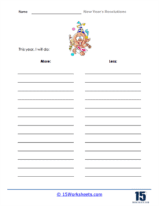 New Year's Resolutions Worksheets - 15 Worksheets.com
