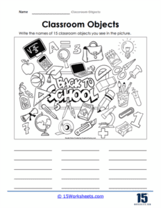 Classroom Objects Worksheets | School Item Printables - 15 Worksheets.com