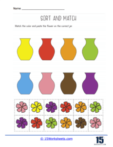 Sort and Match Colors Worksheets | Comparisons - 15 Worksheets.com