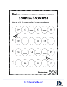 Counting Backwards Worksheets | Number Practice - 15 Worksheets.com