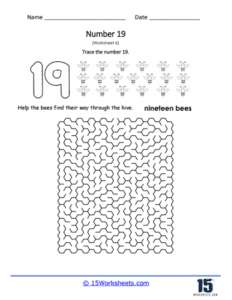 Number 19 Worksheets | Number Sense - 15 Worksheets.com