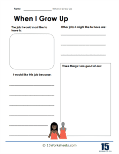When I Grow Up Worksheets | Kindergarten - 15 Worksheets.com