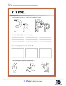 Letter P Worksheets | Alphabet Series - 15 Worksheets.com