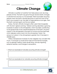 Climate Change Worksheets - 15 Worksheets.com
